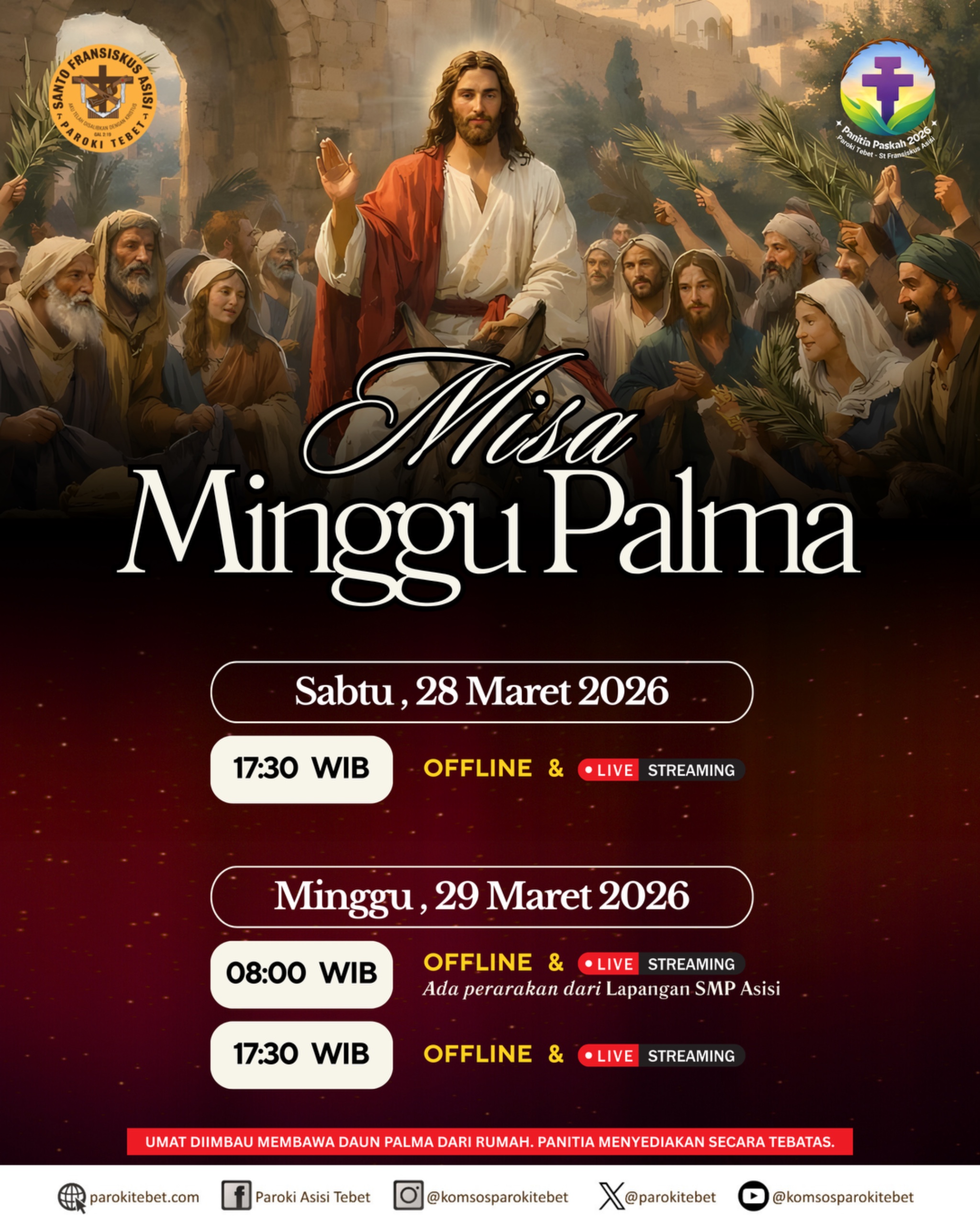 KEGIATAN PERAYAAN PASKAH & PENTAKOSTA 2026 - Paroki Tebet